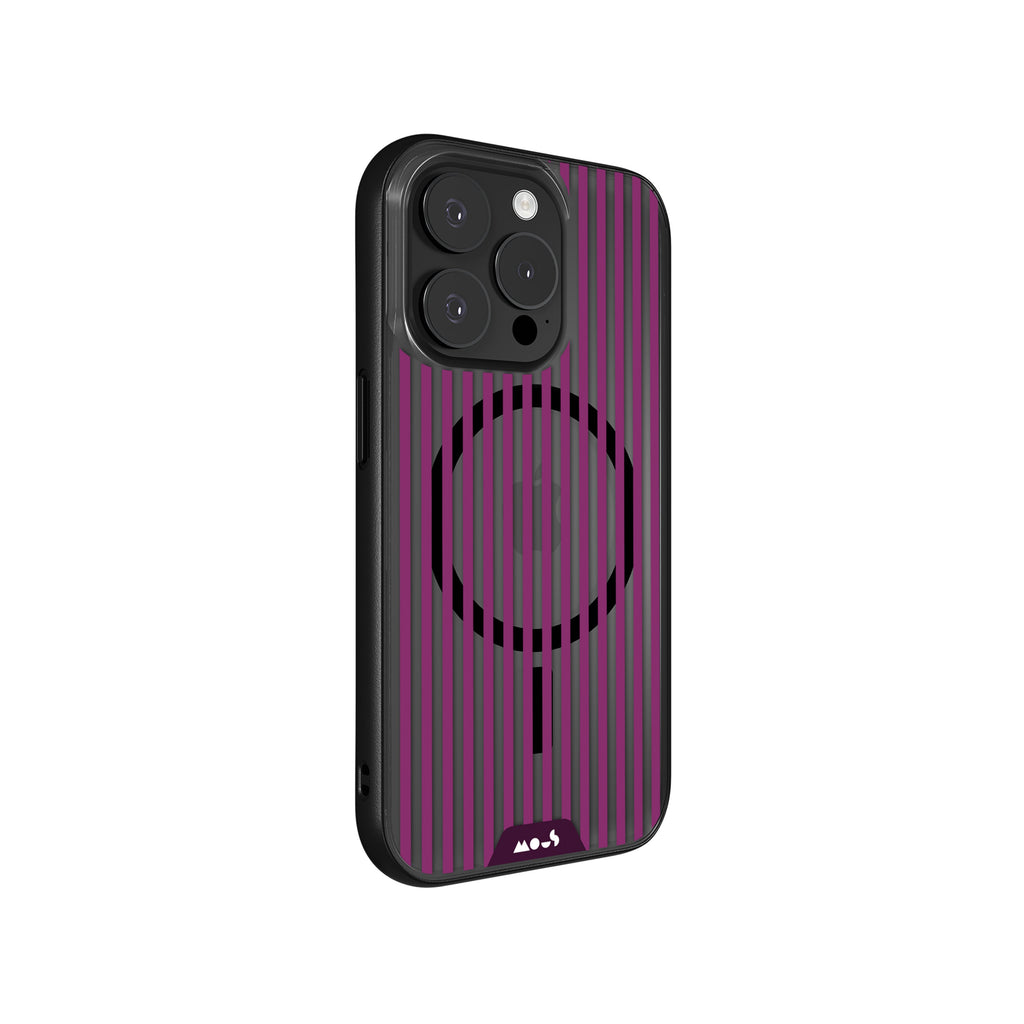 Mous | Mulberry Protective Phone Case - Clarity MagSafe x Pinstripe