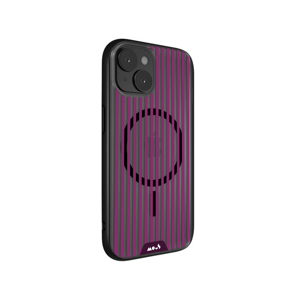 Mous | Mulberry Protective Phone Case - Clarity MagSafe x Pinstripe