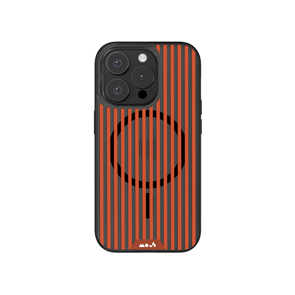 Mous | Flame Protective Phone Case - Clarity MagSafe x Pinstripe