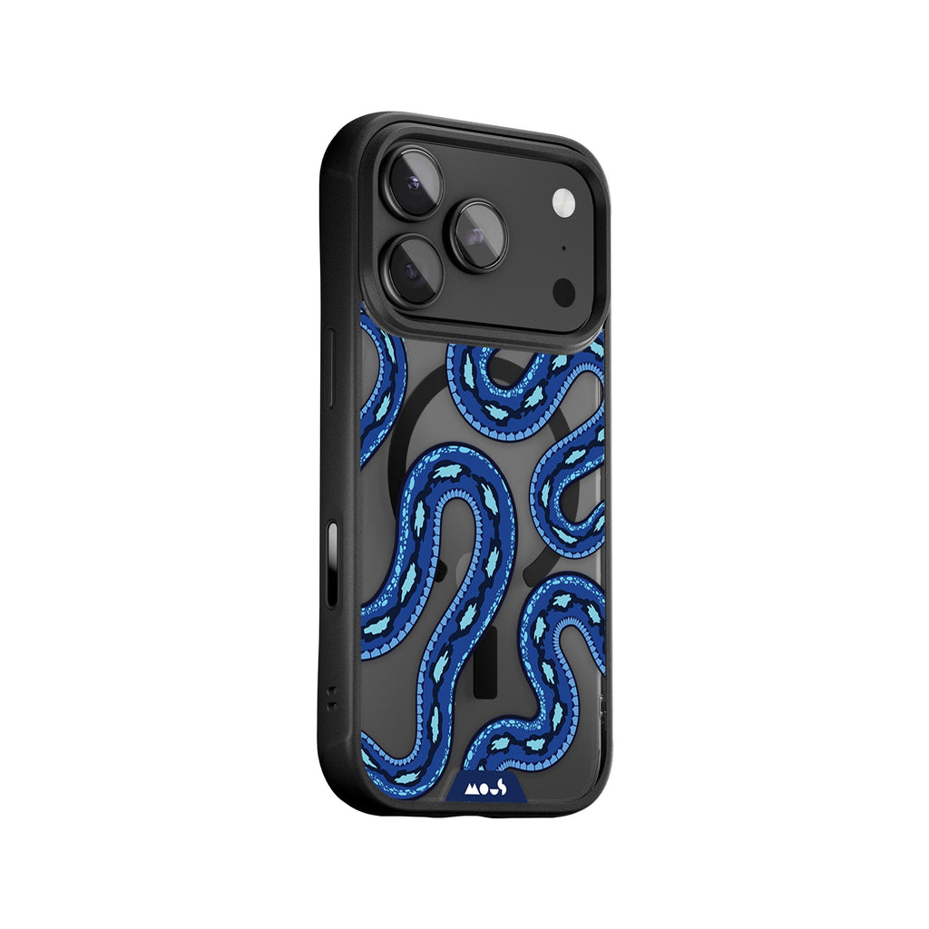 Mous | Blue Viper Protective Phone Case - Serpent MagSafe