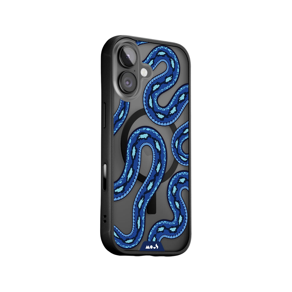 Mous | Blue Viper Protective Phone Case - Serpent MagSafe