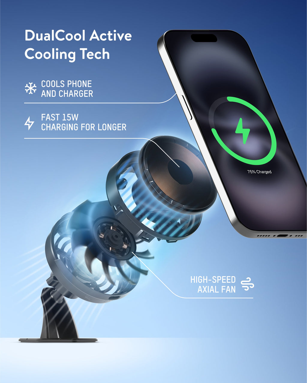 Mous | Qi2 Wireless Car Mount - Fast Charging Dashboard Phone Holder | Mous