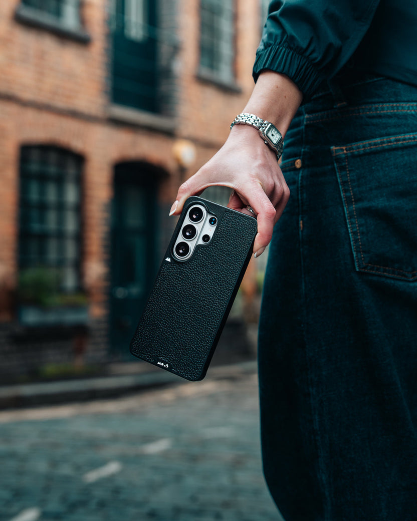 Mous | Black Leather Protective Phone Case - Limitless