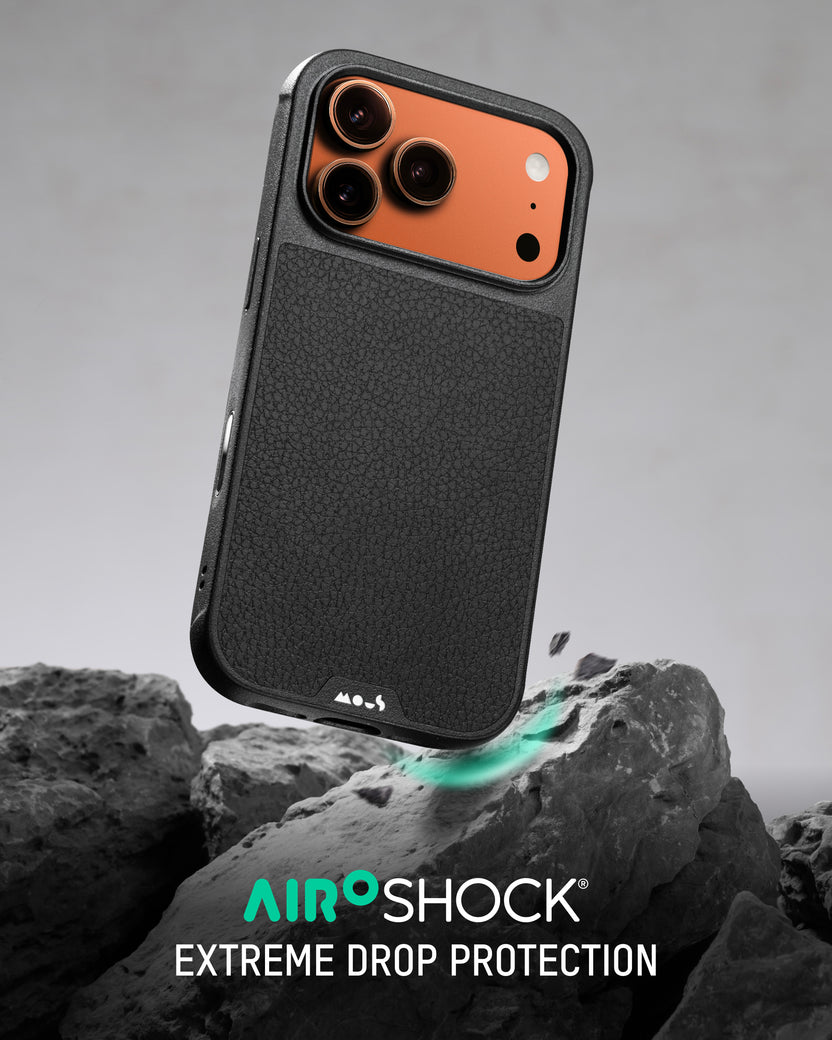 Mous | Black Leather Protective Phone Case - Limitless